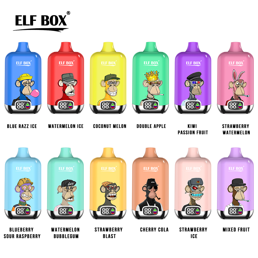 ELF box digital 12000 Puffs 5% Nicotine Rechargeable Smart LED Screen ...
